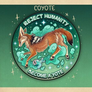 Lycaon, Fennec Fox, Dhole & Coyote - BADGE / MAGNET - Animal ...
