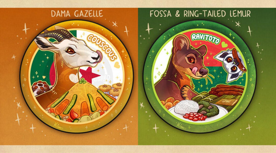 Gazelle, Lemur & Fossa MAGNET / BIG BADGE: Algerian Dama Gazelle Loves ...