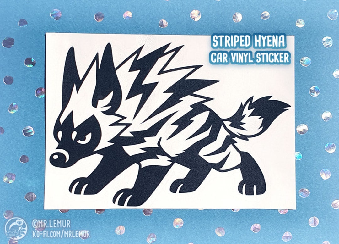 Striped Hyena CAR VINYL STICKER - Etsy