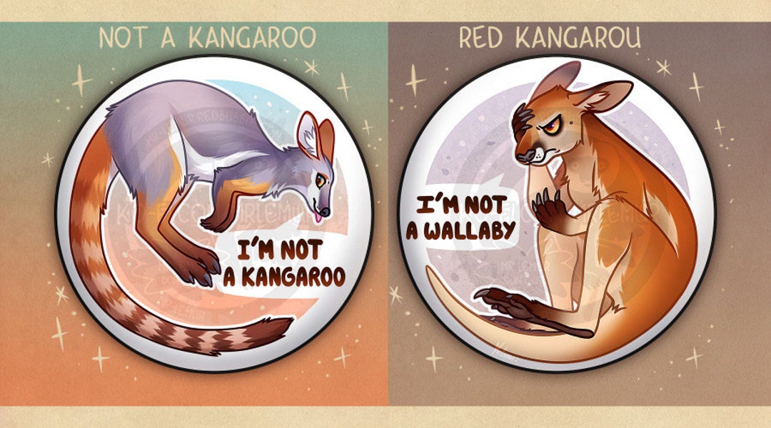 Im Not A.. BADGES: Kangaroo & Wallaby - Etsy