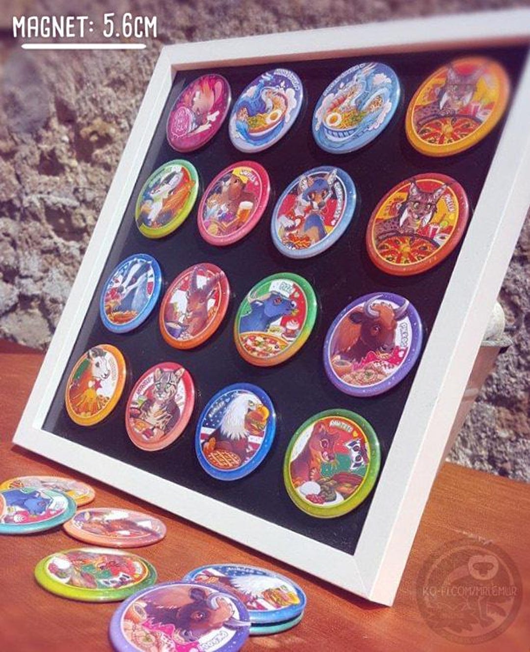 Animal MAGNETS / BIG BADGE : Loup, Renard, Chat, Lynx, Aigle, Gazelle ...