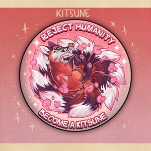 Kitsune, Wyvern, Werewolf & Phoenix - BADGE / MAGNET: Fantasy Potion ...