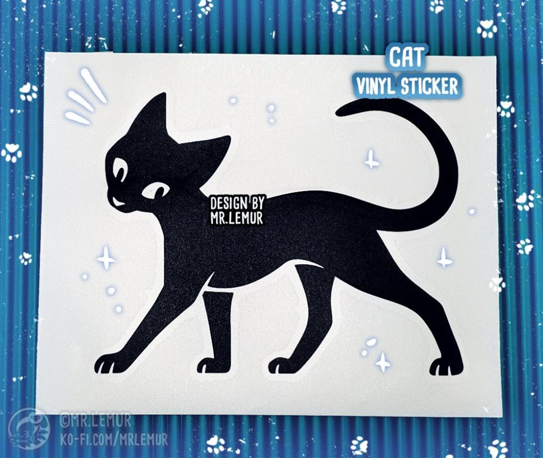Cat CAR VINYL STICKER / Car Sticker: Animal Car Cute, Decal Sticker ...
