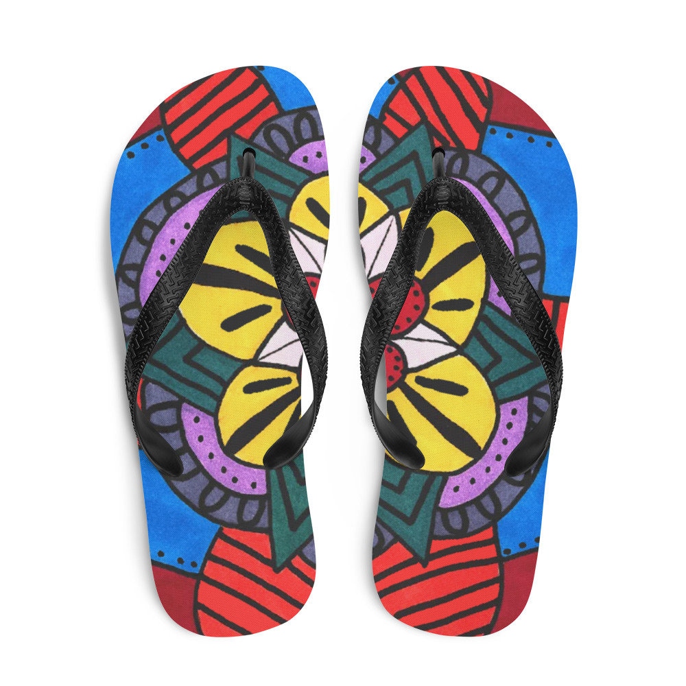 Tropical Tiki Flip-flops - Etsy