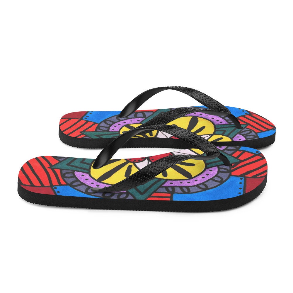 Tropical Tiki Flip-flops - Etsy