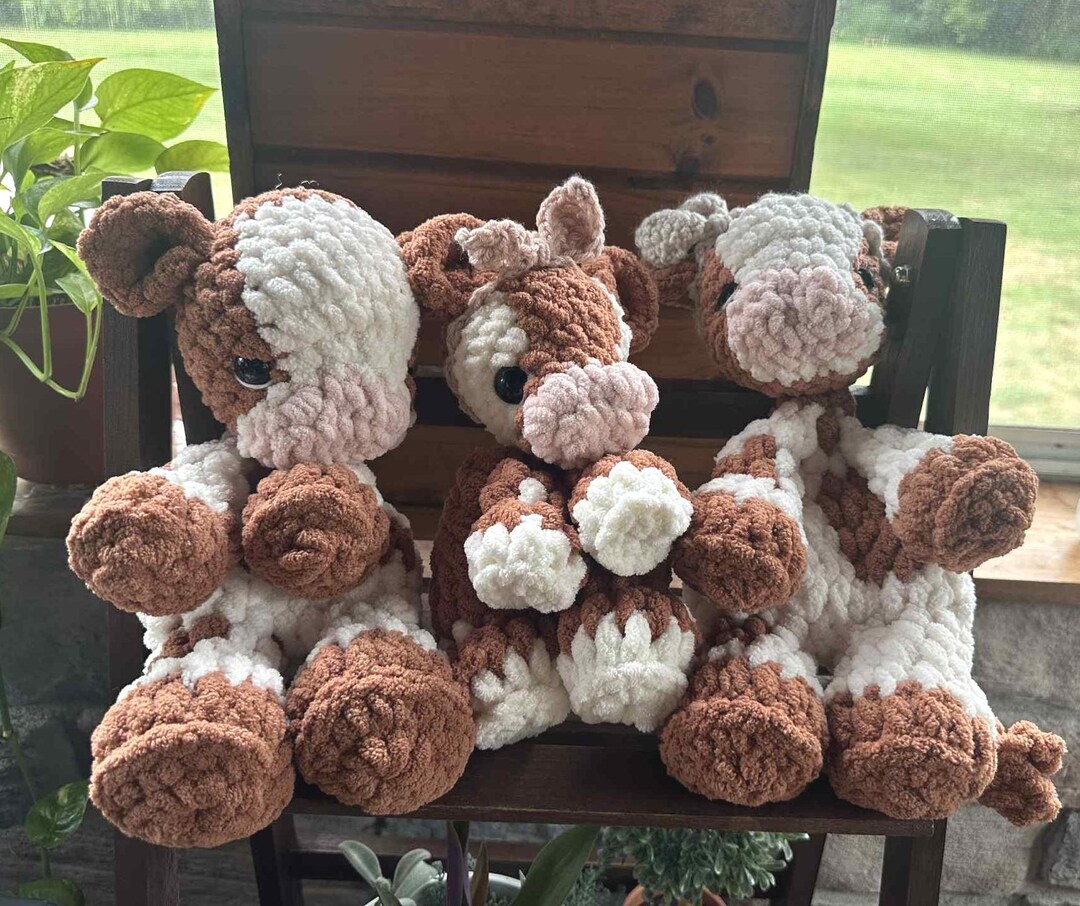 Crochet Cow Snuggler, Cow Lovey, Soft & Cozy Baby Lovey, Farm Animal ...