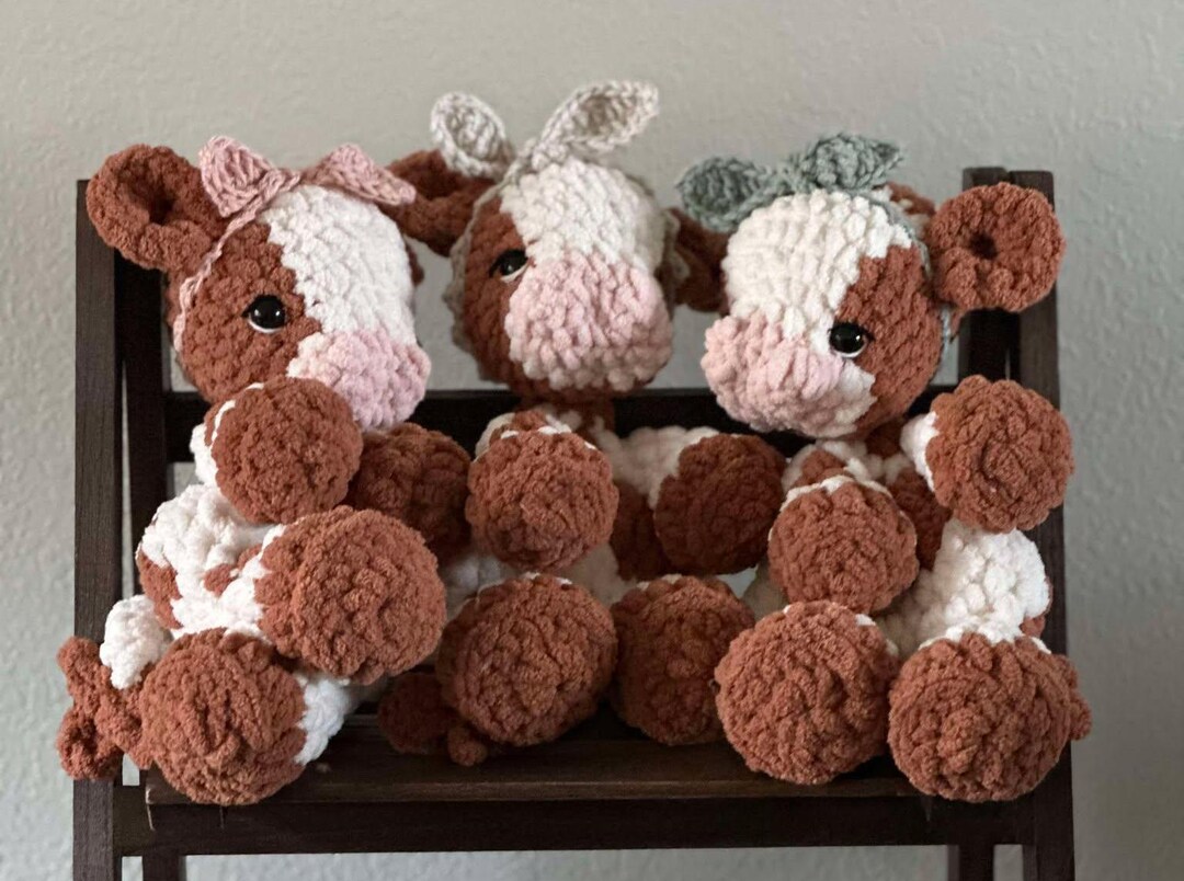 Crochet Cow Snuggler, Cow Lovey, Soft & Cozy Baby Lovey, Farm Animal ...
