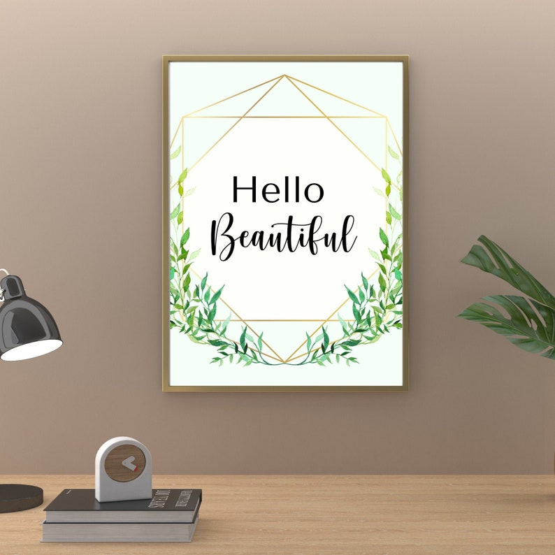 Hello Beautiful Watercolor Art Print Digital Art Printable - Etsy
