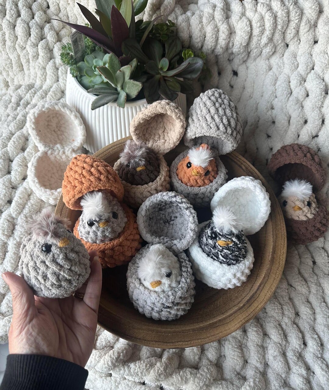 Crochet Baby Chick in Egg | Handmade Small Plush Toy | Easter Basket ...