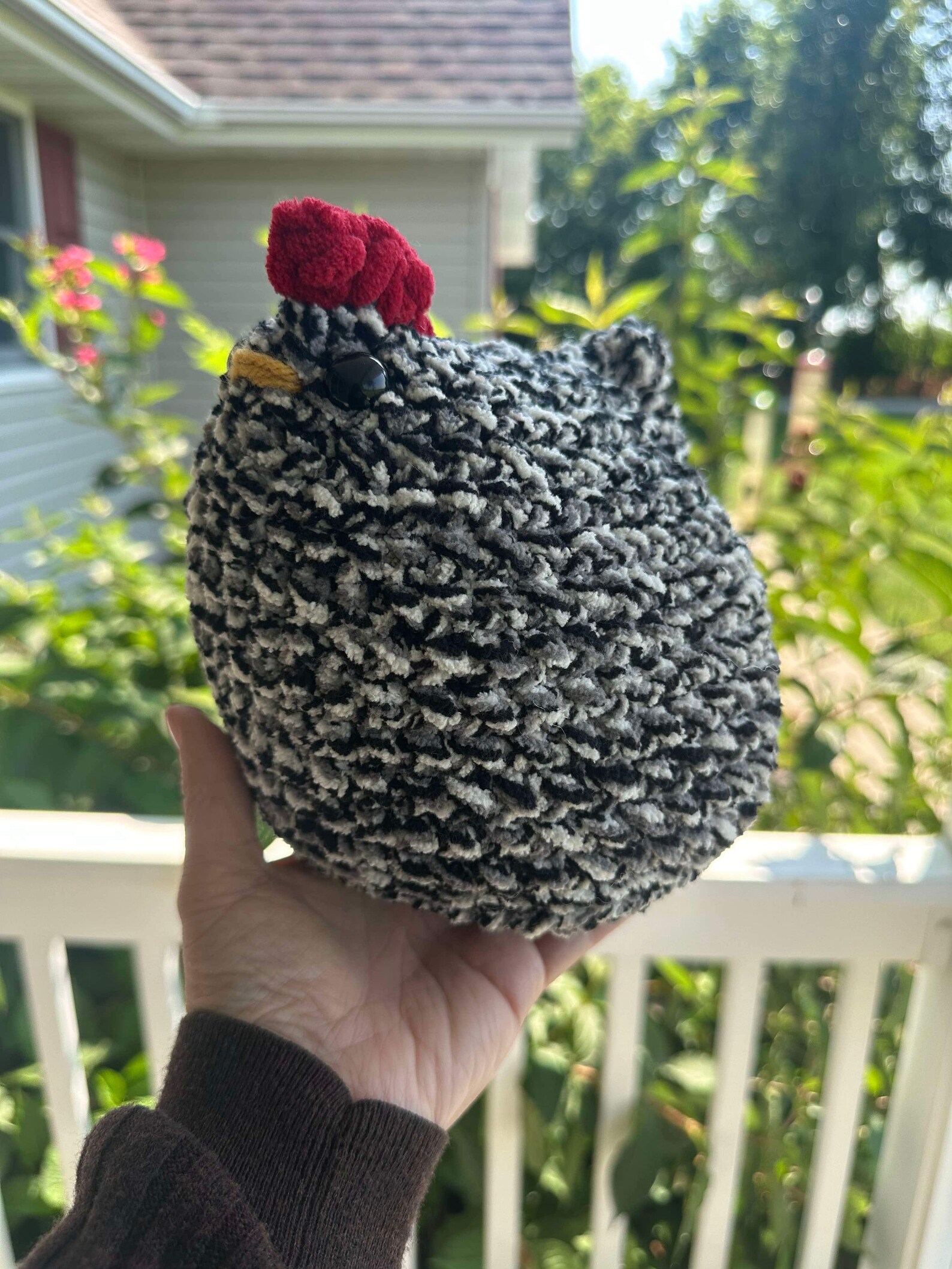 Crochet Mabel Chickens set of 3 large, Medium, Small Black Speckled or ...