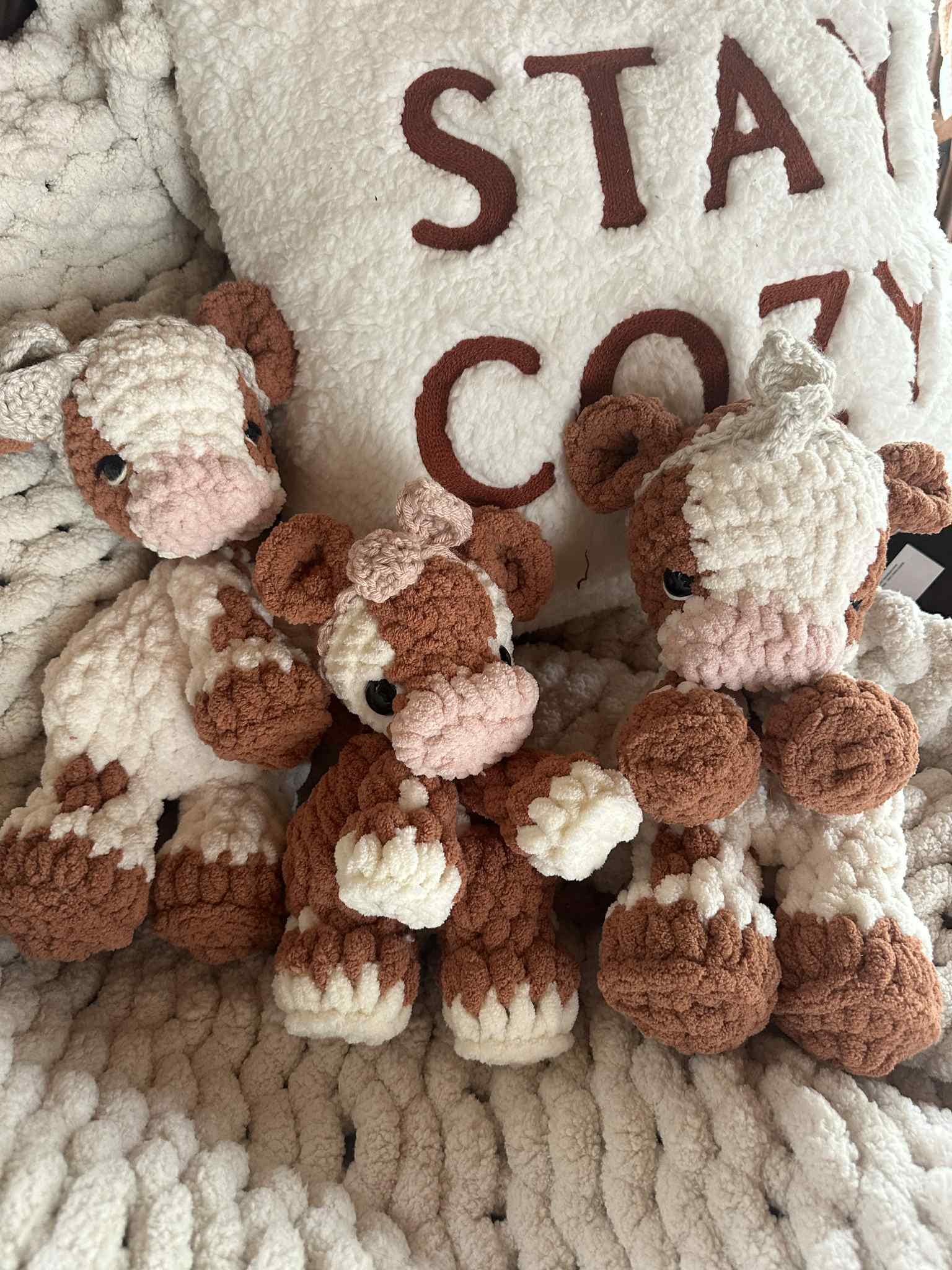Crochet Cow Snuggler, Cow Lovey, Soft & Cozy Baby Lovey, Farm Animal ...