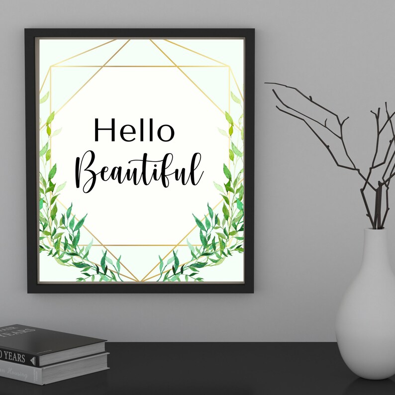 Hello Beautiful Watercolor Art Print Digital Art Printable - Etsy