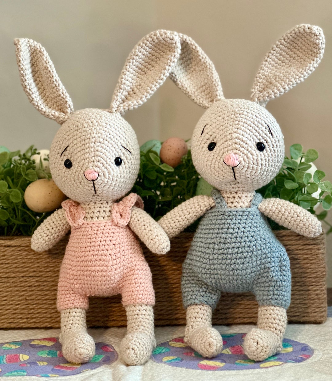 Crochet Bunny Set, Amigurumi Animals, Stuffed Plush, Girl & Boy Bunny ...