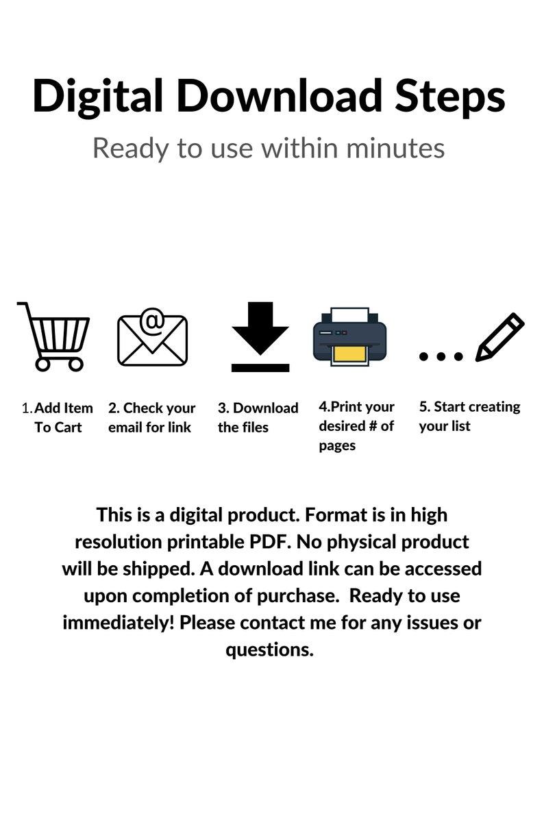 Self-care Checklist Instant Download PDF Printable Template - Etsy