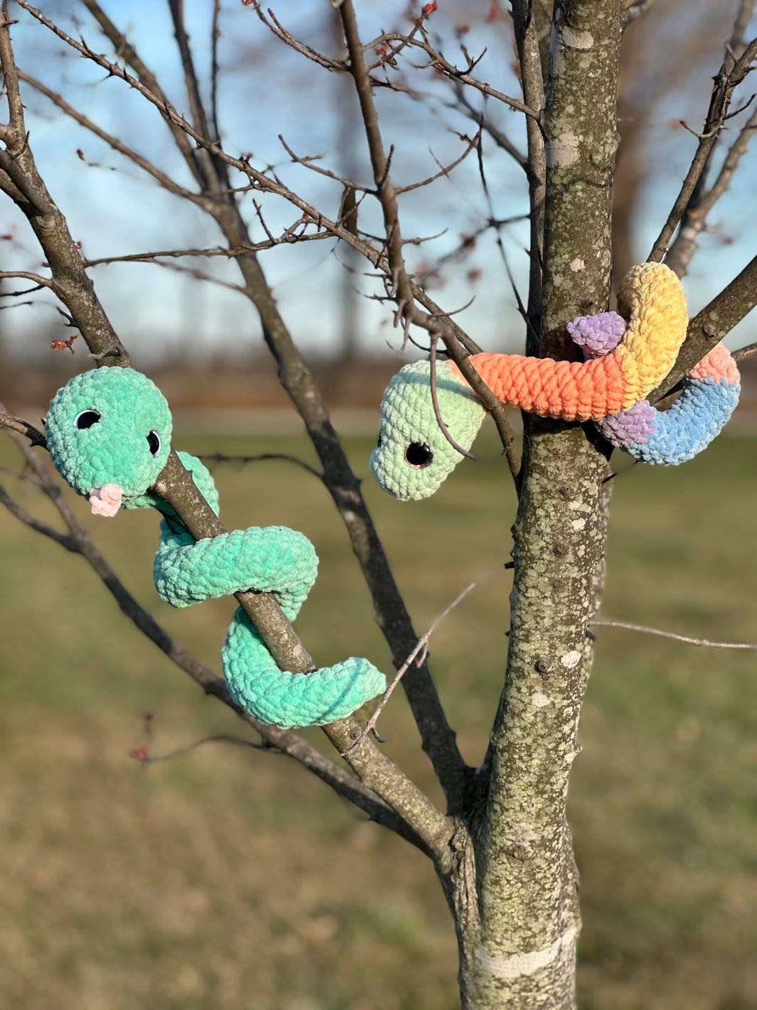 Crochet Curly Snake Plushie | Handmade Spiral Snake Toy | Soft ...