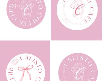 4 Editable Sticker Design Templates for Coffee Cups Personalized ...