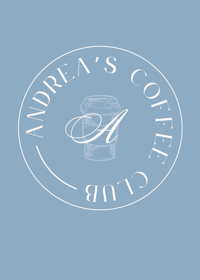 Editable Sticker Design Template for Coffee Cups; Personalized Sticker ...