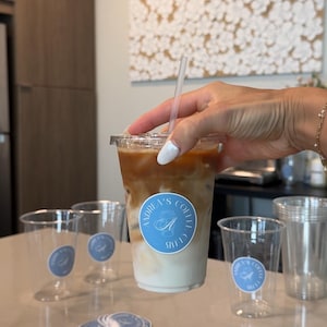 Editable Sticker Design Template for Coffee Cups; Personalized Sticker ...