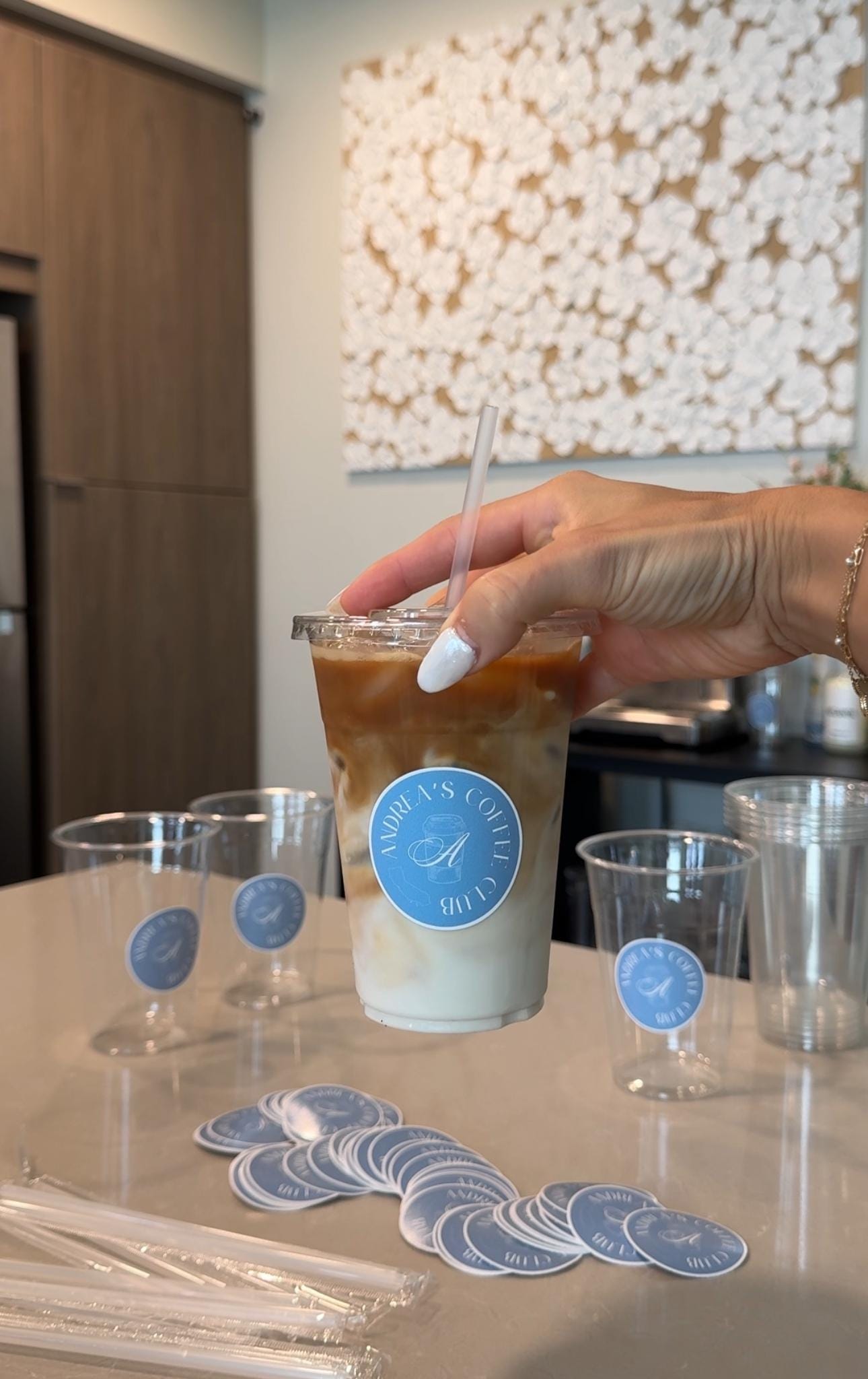 Editable Sticker Design Template for Coffee Cups; Personalized Sticker ...