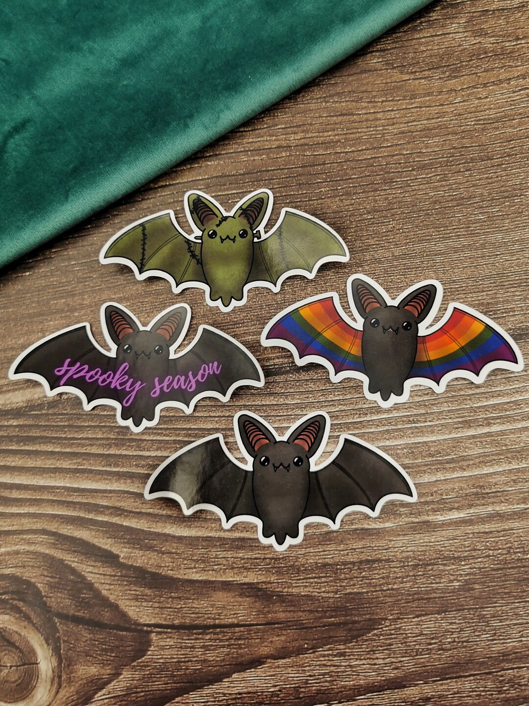 Cute Bat Sticker, Halloween Sticker, Kawaii Bat Illustration, Halloween ...