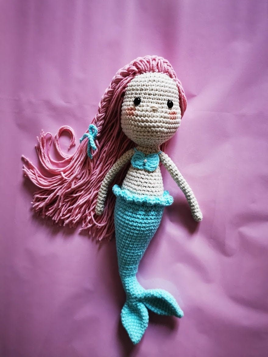 Emily the Mermaid, Crochet Amigurumi Mermaid Plush Doll - Etsy