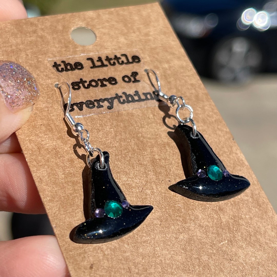 Halloween Collection - Witch Hat | Black Glitter | Rhinestones ...