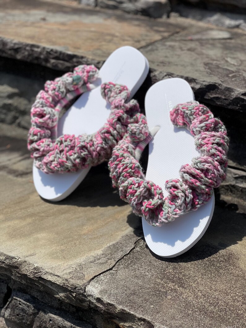 Crochet Ruffle Flip Flops | Summer Sandals | Handmade - Etsy