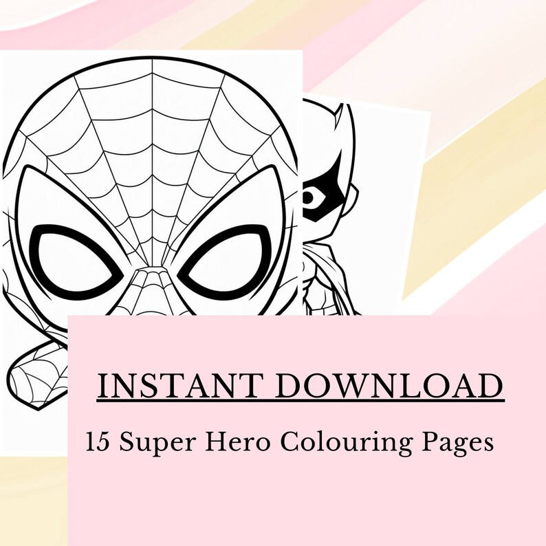 15 Super Hero Colouring Pages, Instant Download, Kids Activities, Kids ...