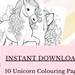 10 Unicorn Colouring Pages Instant Download Kids Activities - Etsy