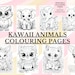 25 Kawaii Animal Colouring Pages, Instant Download, Kids Activities ...
