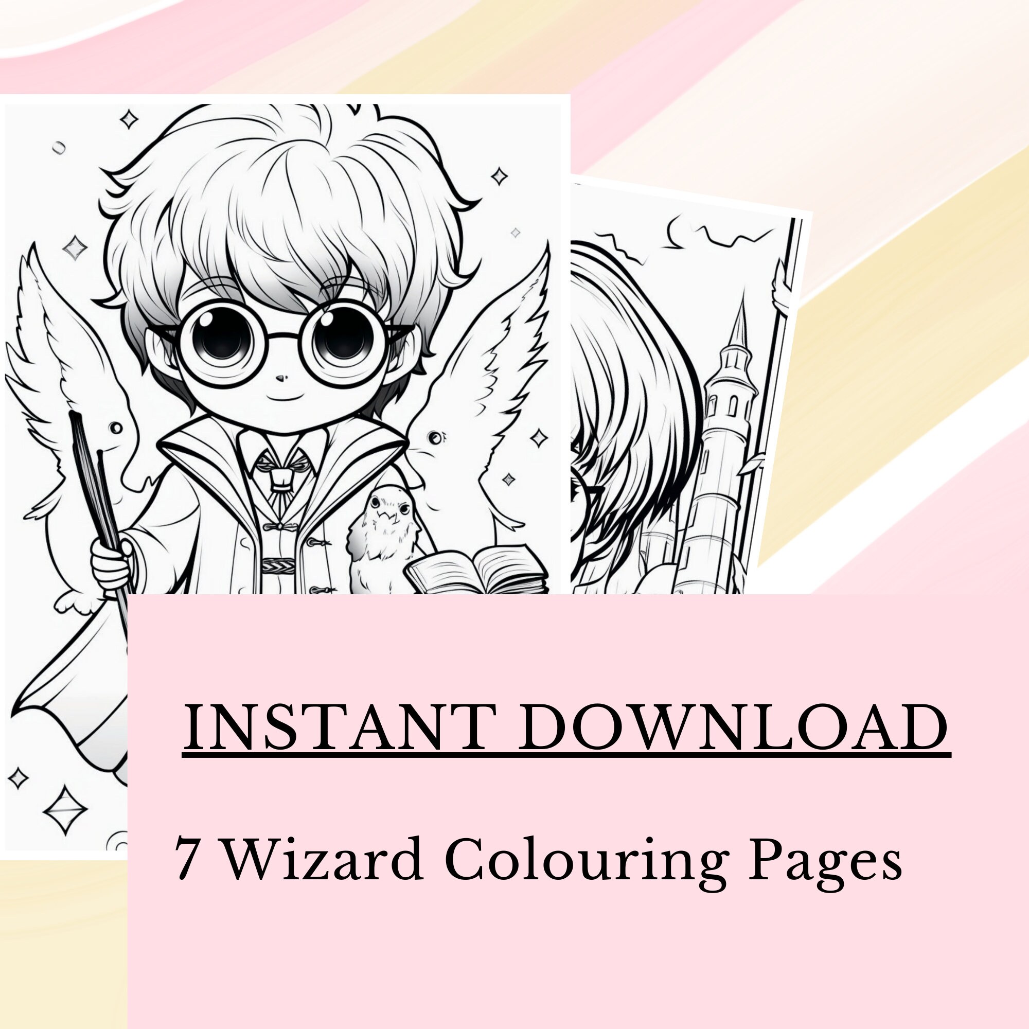 7 Wizard Colouring Pages, Instant Download, Kids Activities, Kids ...