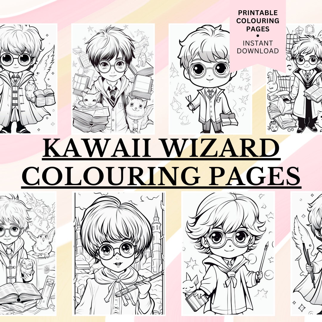 7 Wizard Colouring Pages, Instant Download, Kids Activities, Kids ...