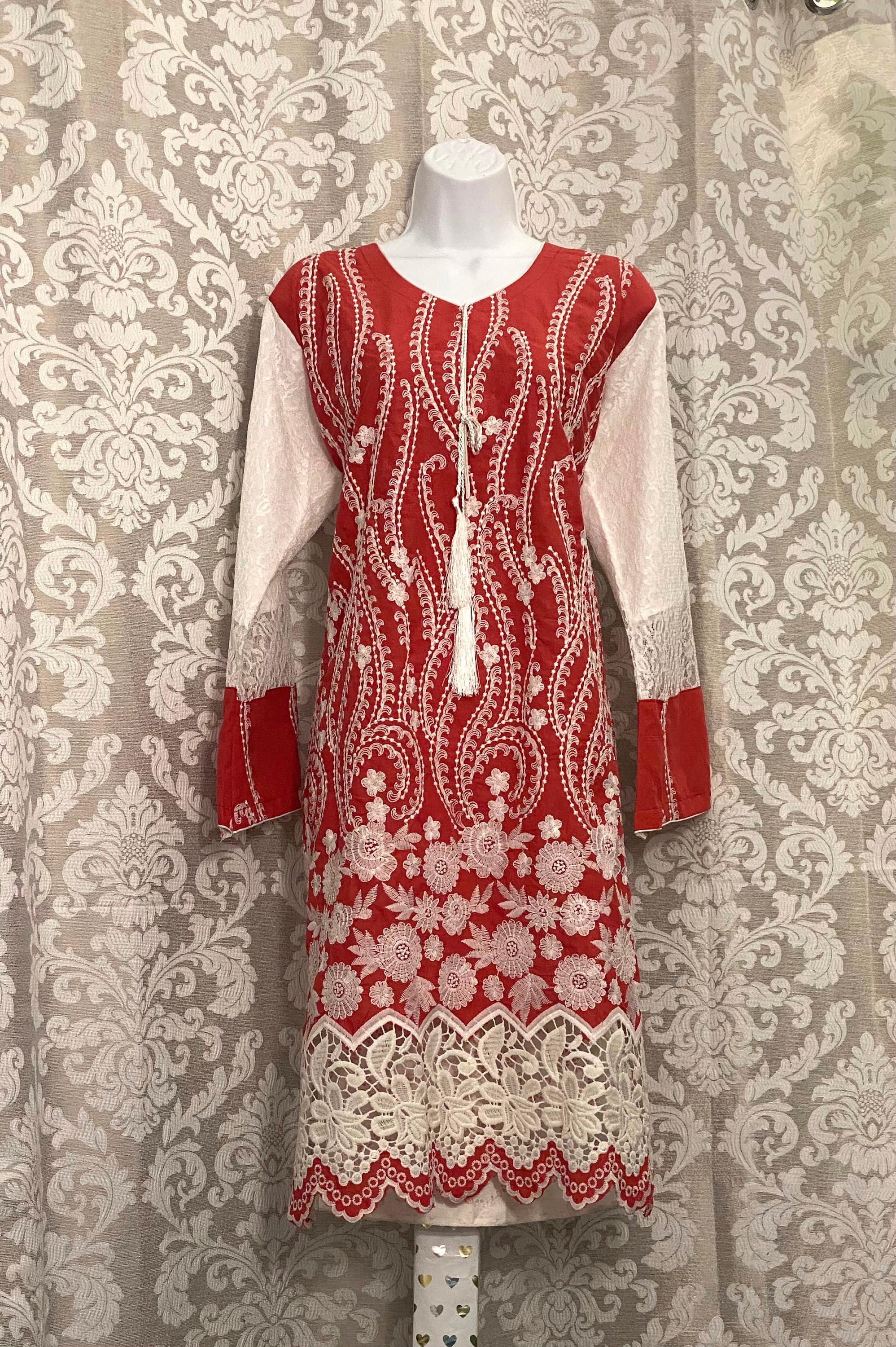 Beautiful Pakistani Clothes 3pic Cotton Suit Embroidery Work and Bake ...