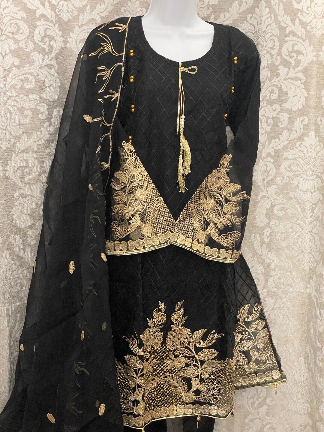 Beautiful Pakistani Clothes 3pic Organza Black Frock Style Till ...