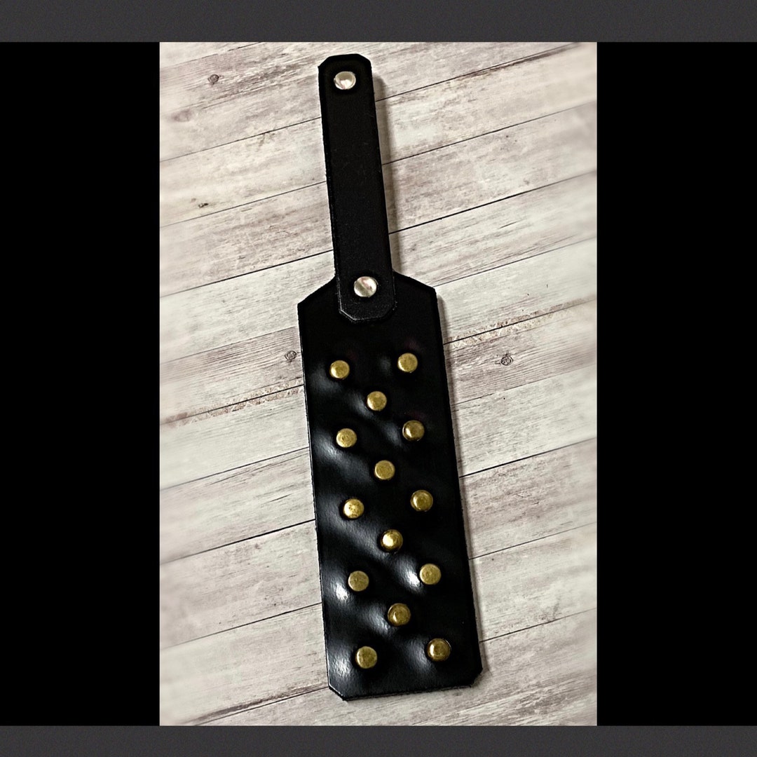 Spanking Paddle, Leather Spanking Paddle, Studded Paddle, Genuine ...