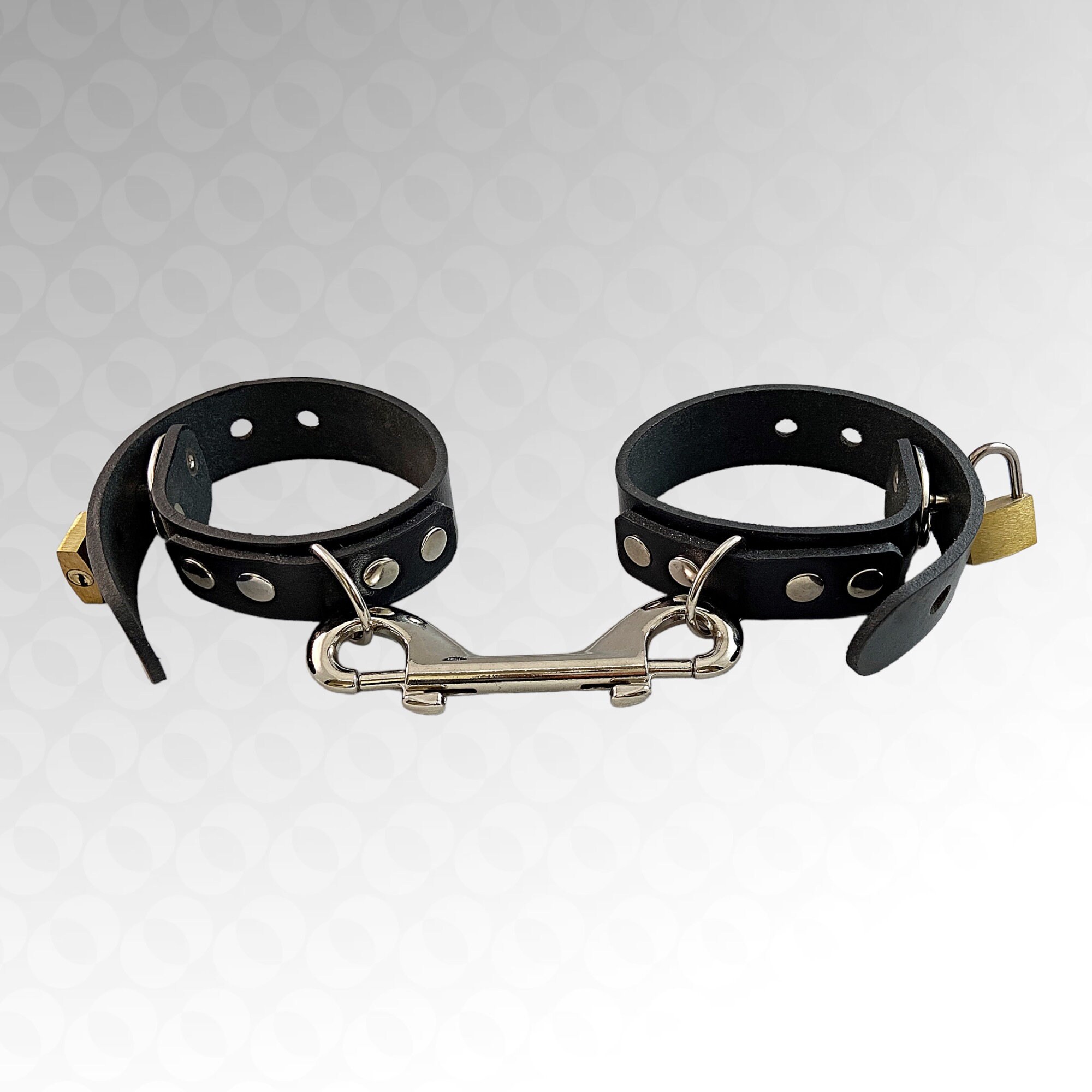 Handcuffs Set, Real Leather Handcuffs, Heavy Duty, Lockable, BDSM ...