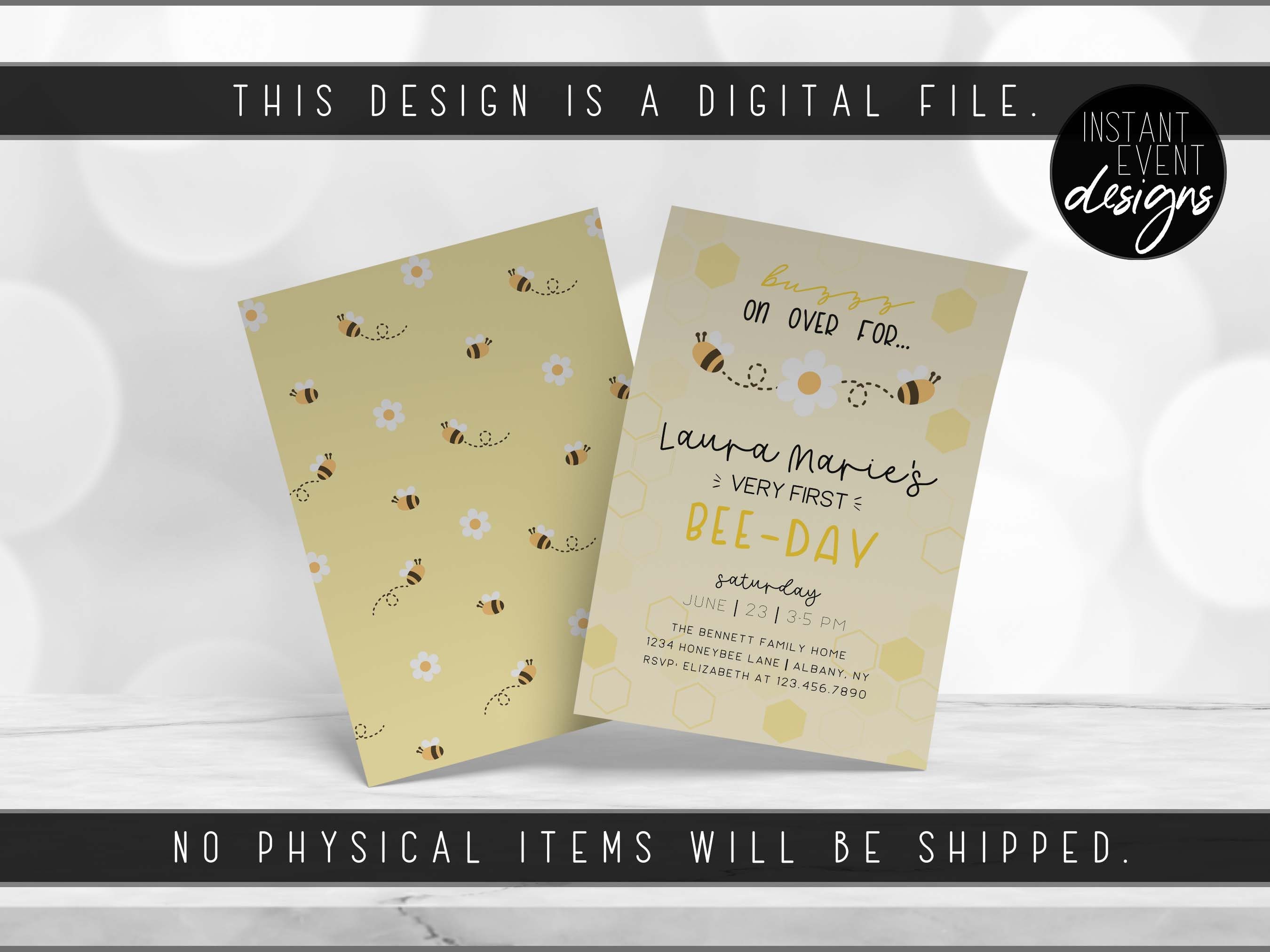 1st Bee-day Invitation Honey Bee Invite Bee-day Invitation - Etsy