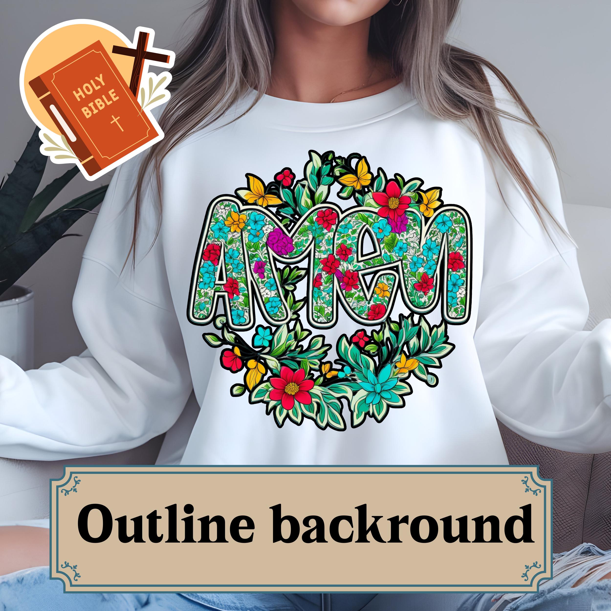 Floral Amen PNG Digital Download | Christian Sublimation Design | 300 ...