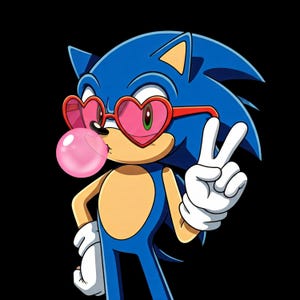 Valentine Sonic Peace Sign PNG: Bubble Gum Clipart (digital Download ...