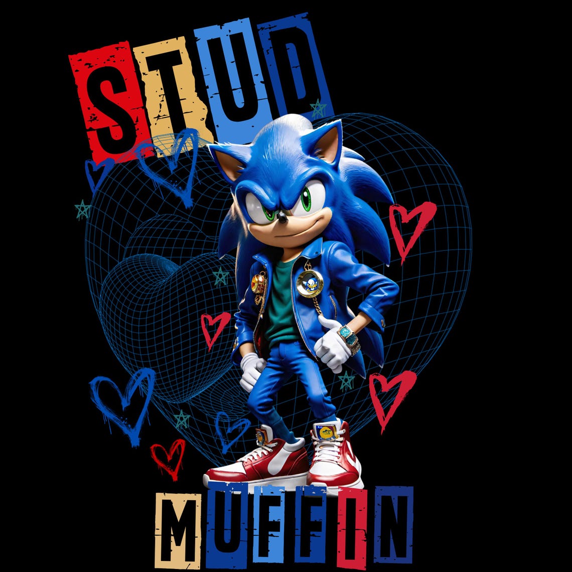 Valentine Sonic Stud Muffin PNG: Cartoon Clipart (digital Download) - Etsy