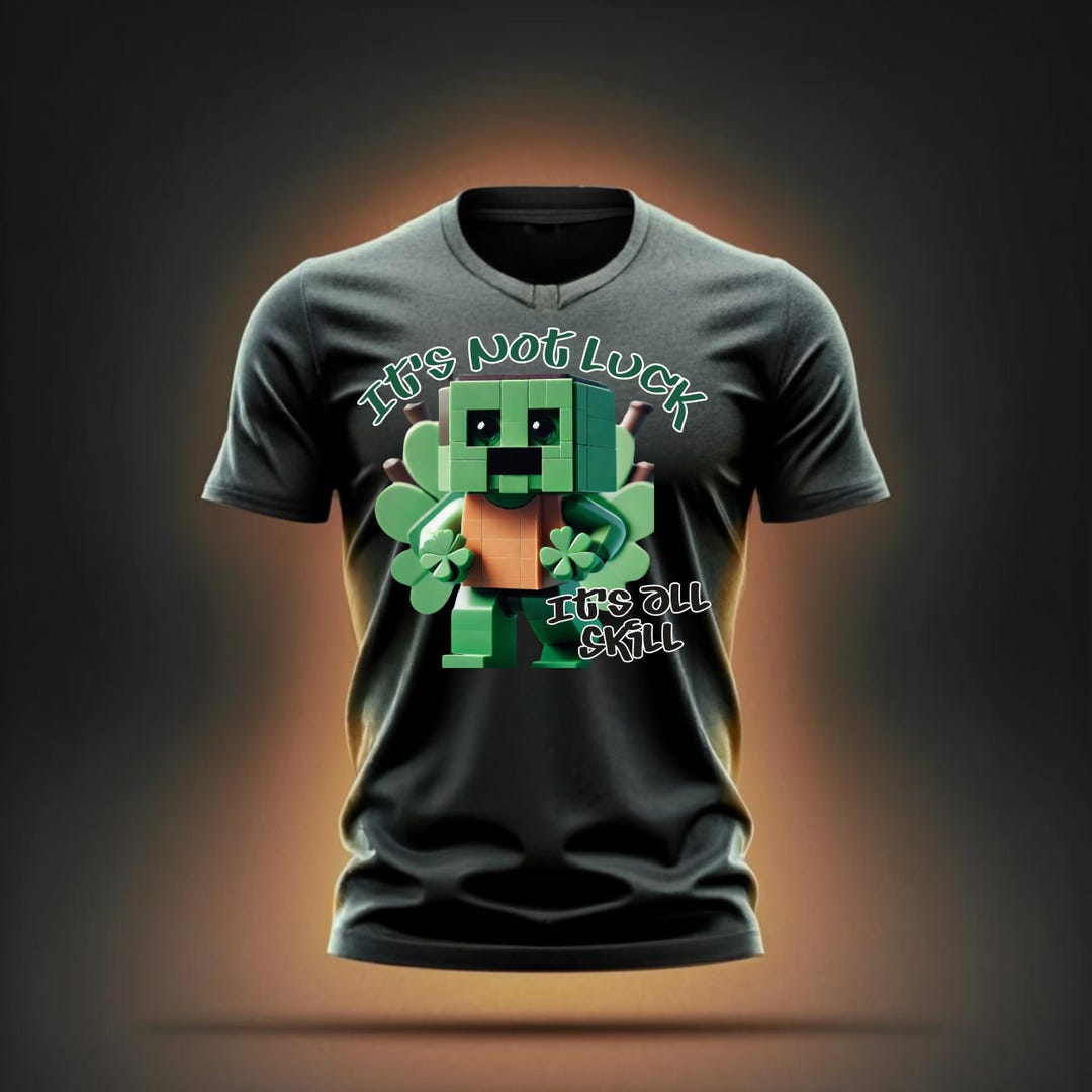 Minecraft-inspired Gamer PNG | Shamrock Hands | No Luck, All Skill ...