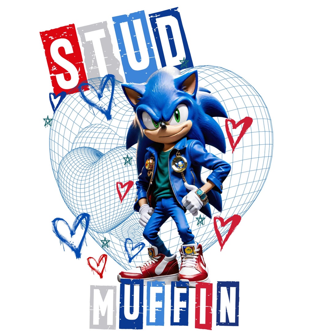 Valentine Sonic Stud Muffin PNG: Cartoon Clipart (digital Download) - Etsy