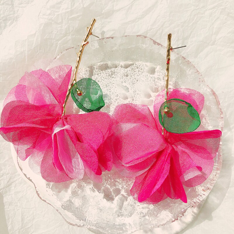 Pink Chiffon Flower - Etsy