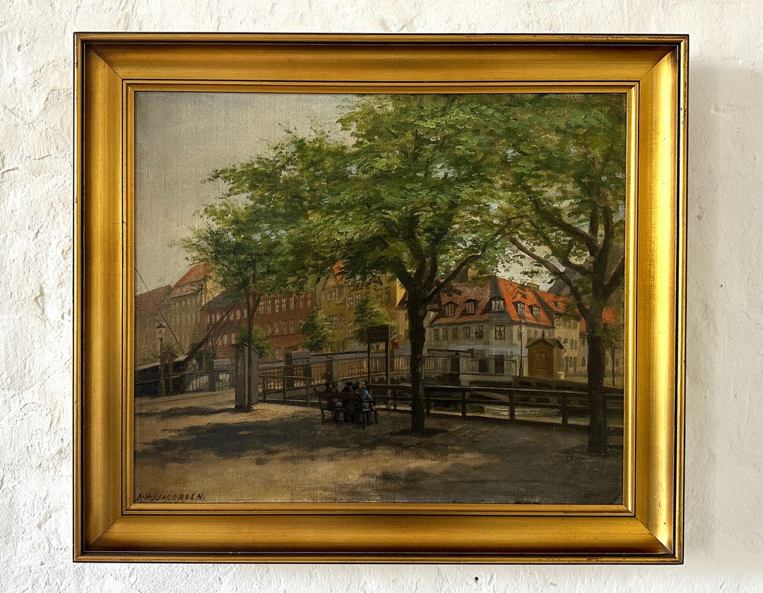 Summer Idyll in Christianshavn, Copenhagen, Fine Oil Painting Around ...