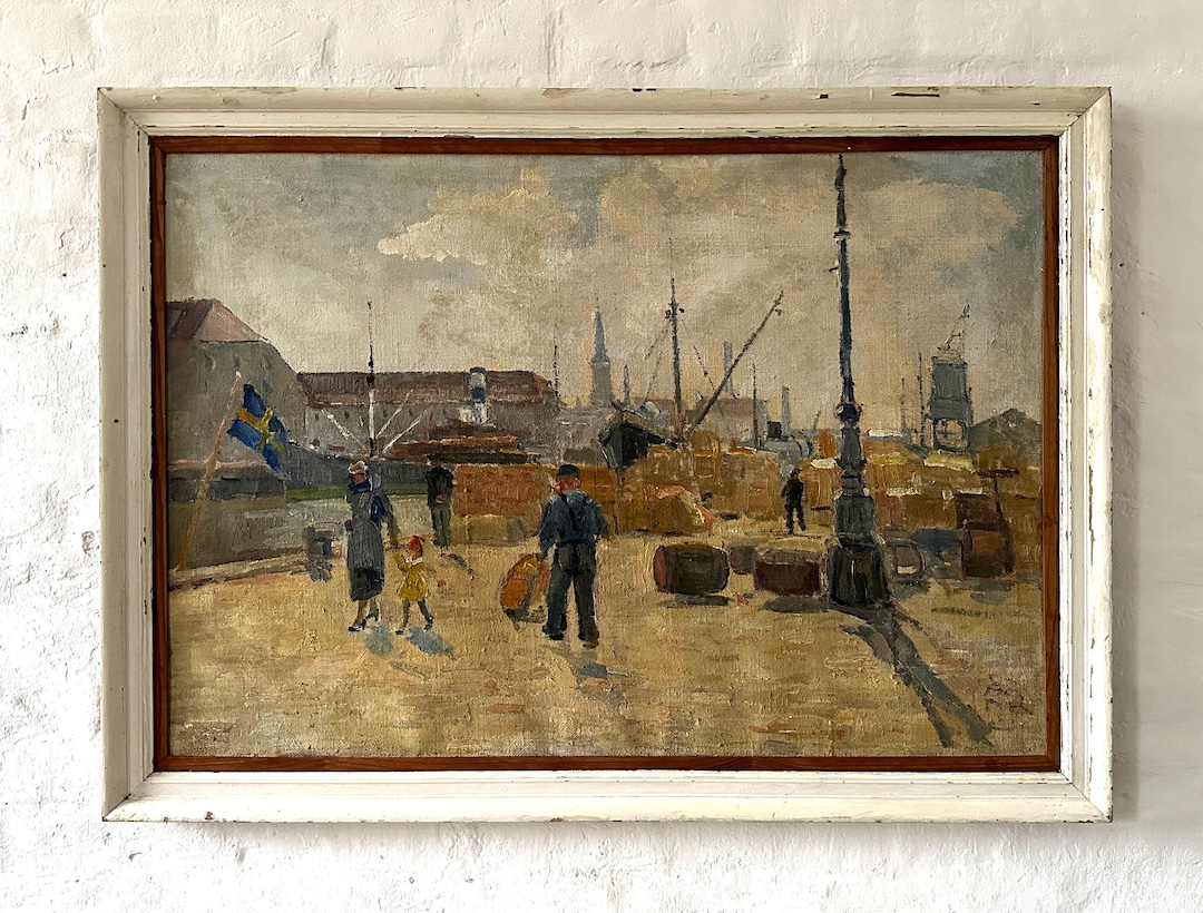 Expressionist, People at the Industrial Port. Probably Sweden Around ...