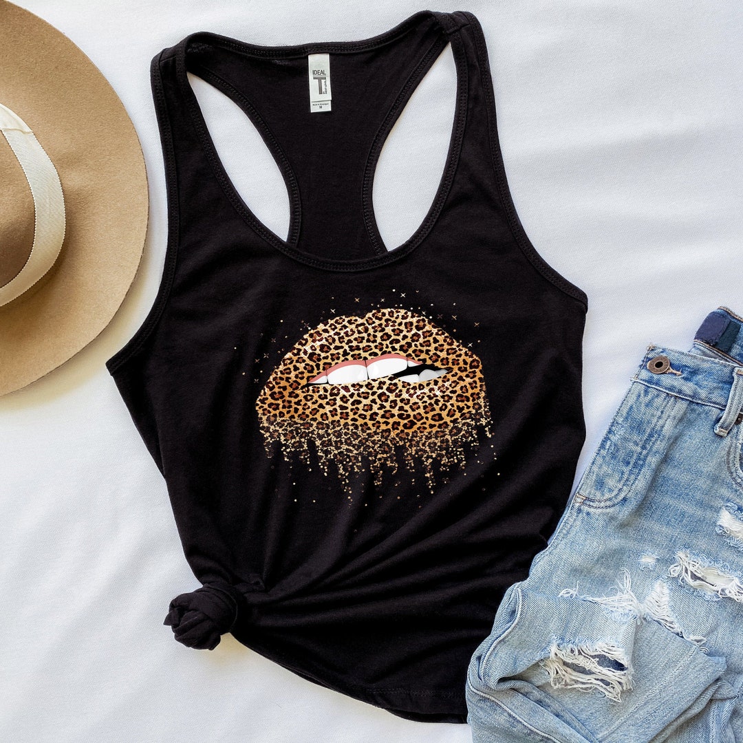 Dripping Lips Shirt Leopard Print Lips Lips Shirt - Etsy