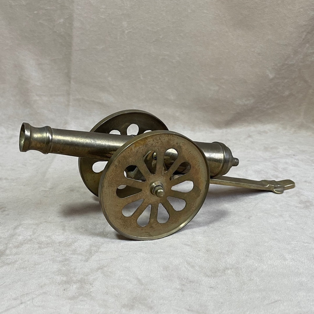 Vintage 1970s Brass Desktop Industrial Cannon - Etsy