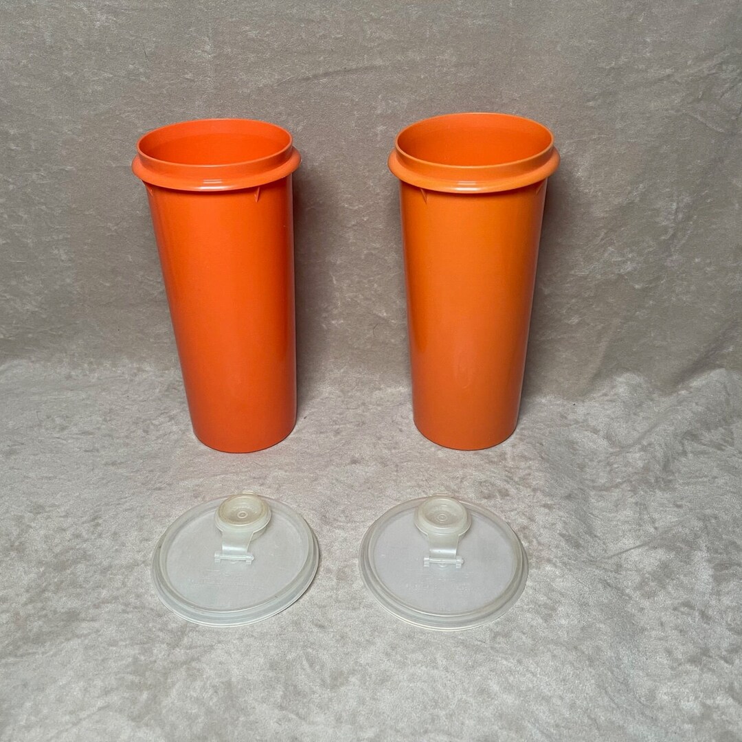 Vintage Set of 2 Tupperware Orange Storage Containers 262-8 - Etsy