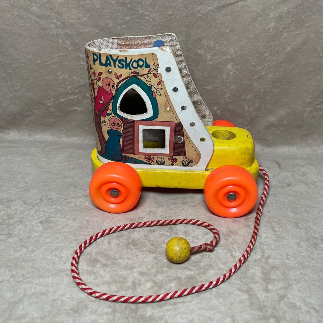 Vintage 1970s Playskool Wood and Plastic Shoe Pull-a-long Toy - Etsy