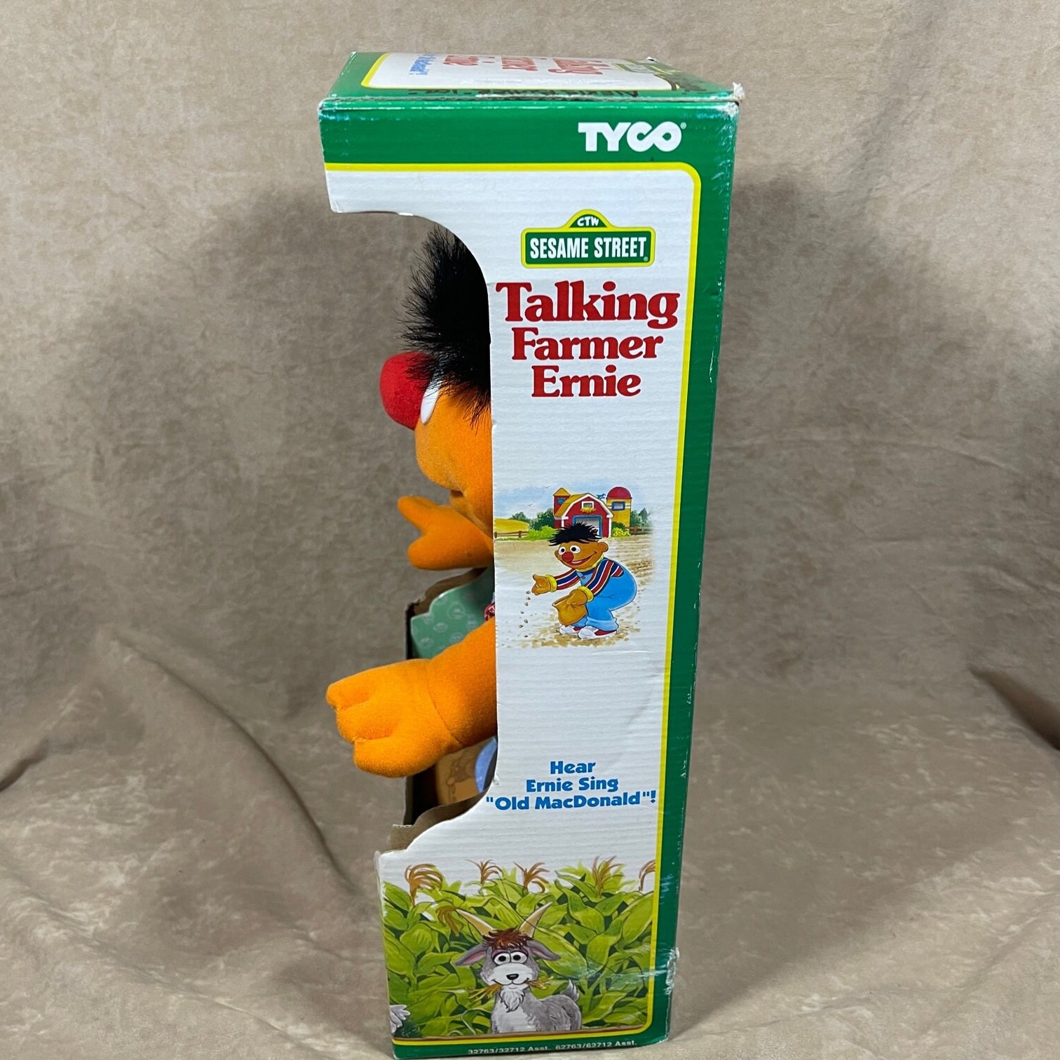 Vintage 1995 new in Box Tyco Sesame Street Talking Farmer Ernie Plush ...